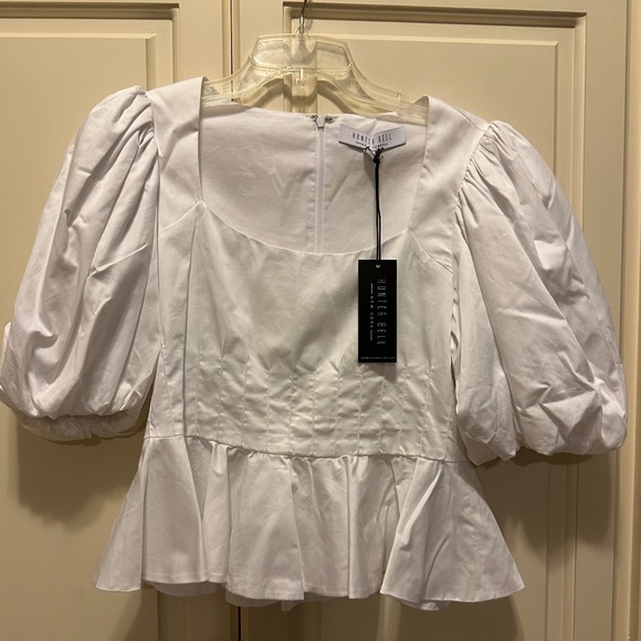 HUNTER BELL | Tops | Hunter Bell Camille Pintuck Top In Bright White Sz ...
